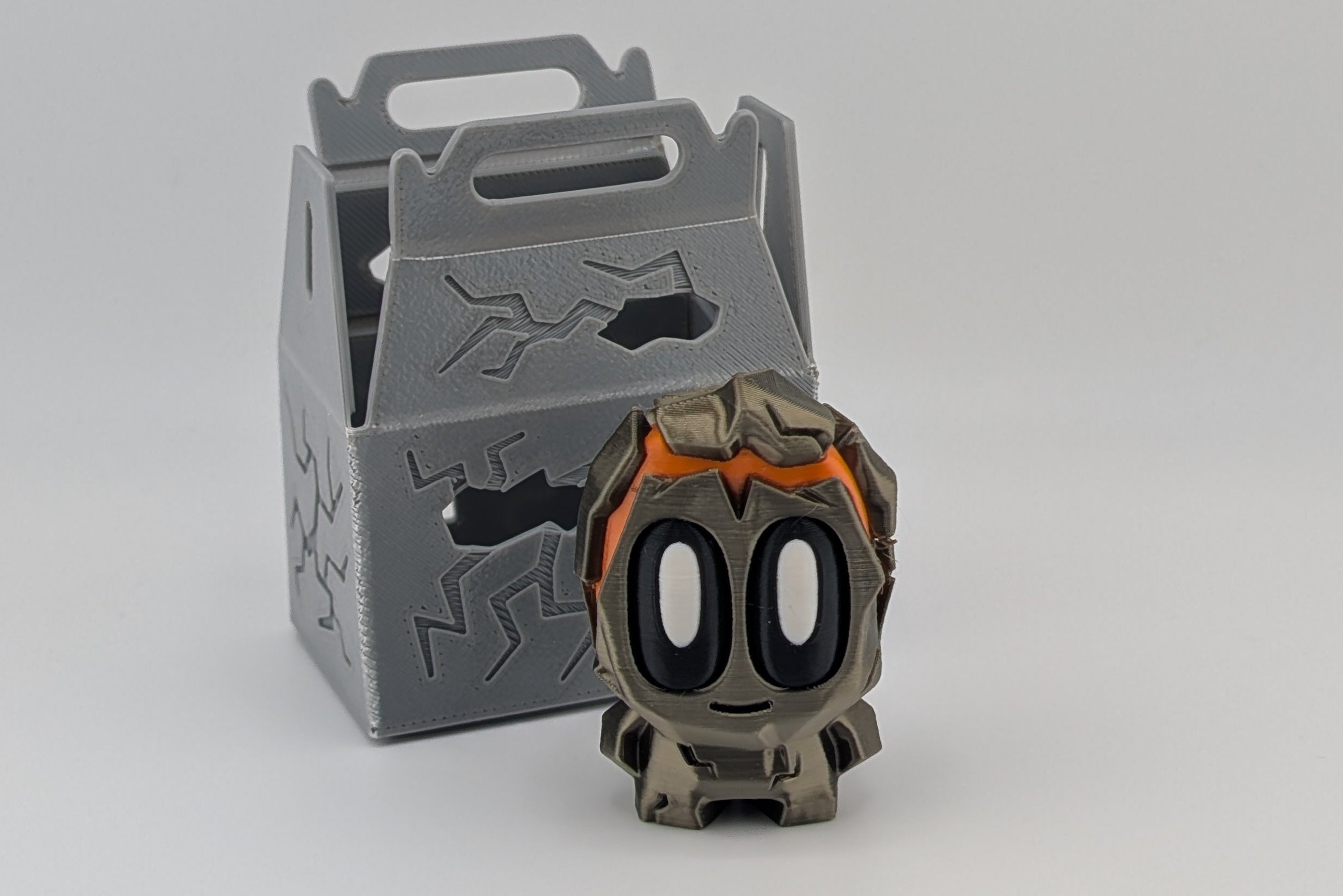 🪨🔥 2.2" Lava Rock Pet | Shimmering Bronze & Orange "Molten" Desk Compa ...